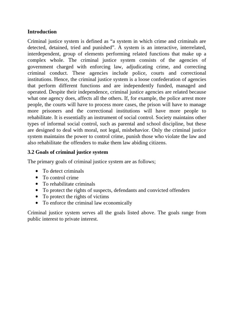 Lec.10. Criminal Justice System and Its Goals | PDF