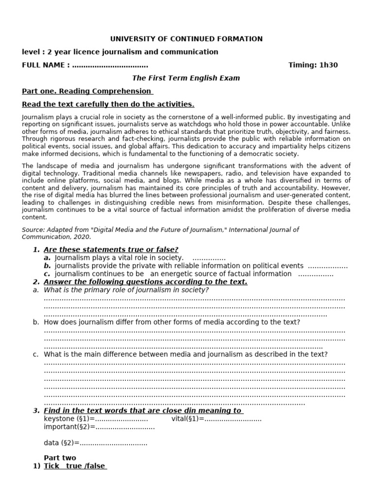 Jornalism and Communication l2 | PDF | Journalism | Communication