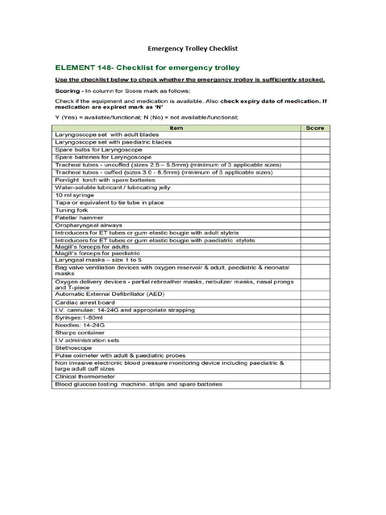 Emergency Trolley Checklist_20122021 | PDF