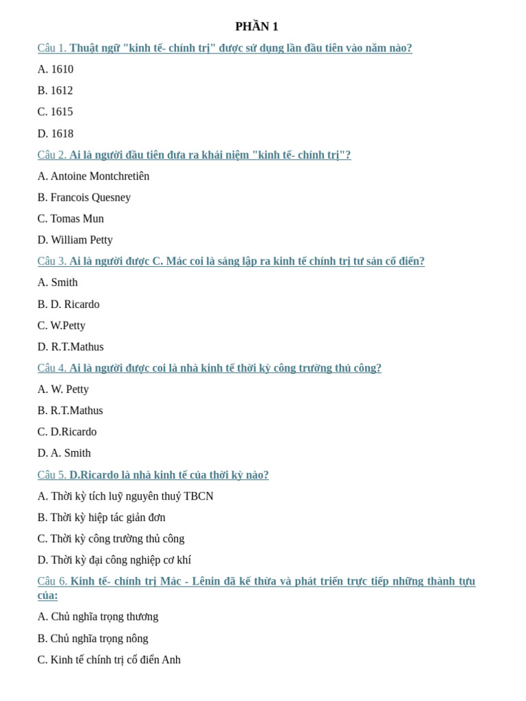 200 Câu TN KTCT | PDF