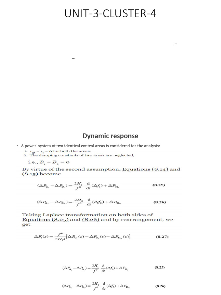 PSOC UNIT-3-CLUSTER 4 | PDF | Steady State | Control Theory