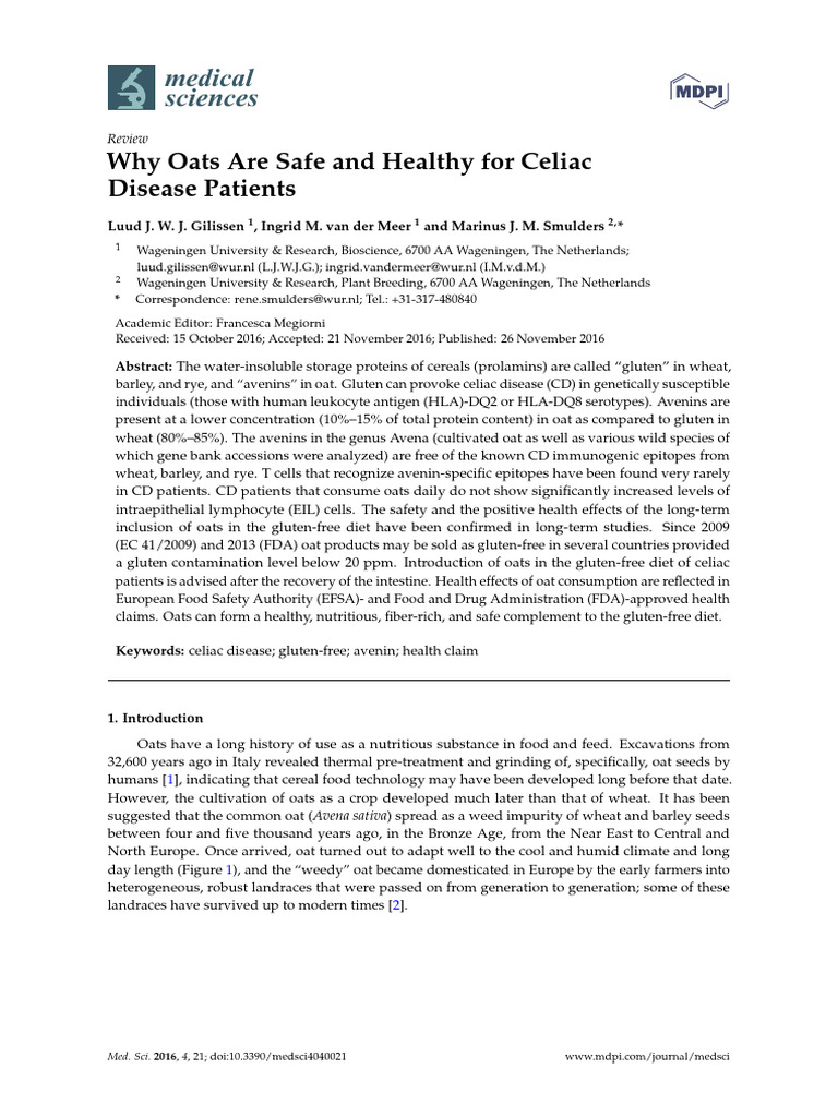 Why Oats Are Safe and Healthy For Celiac Disease Patients | PDF | Oat ...