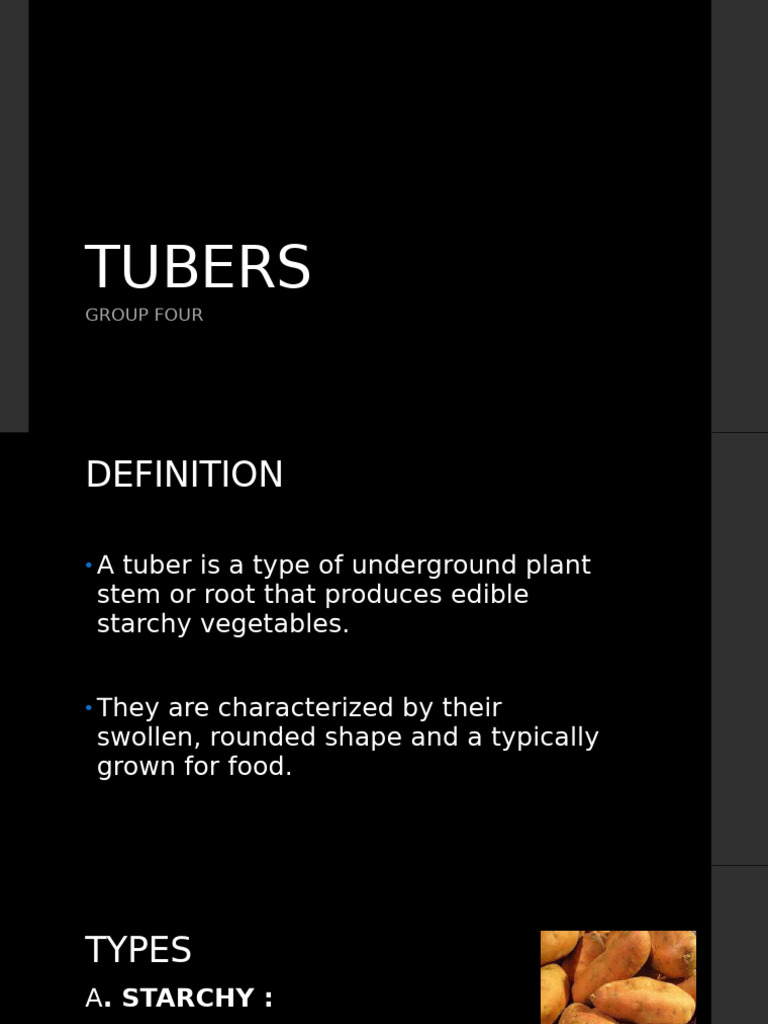 Group 4(Tubers). 3arts2 | PDF | Potato | Sweet Potato