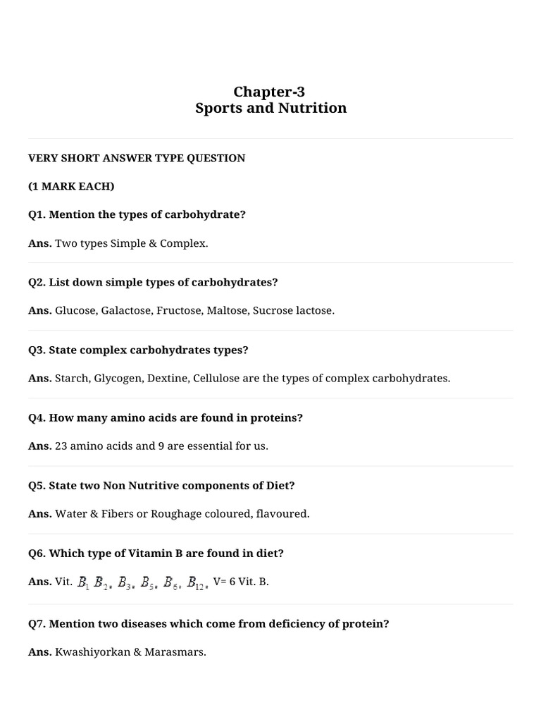 Class 12th Physical Education Value Based Question (2023-2024) Unit-2 ...
