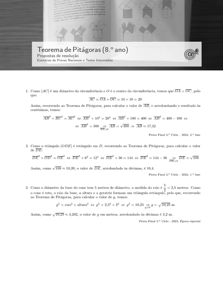 Pitagoras Resol | PDF | Triângulo | Círculo