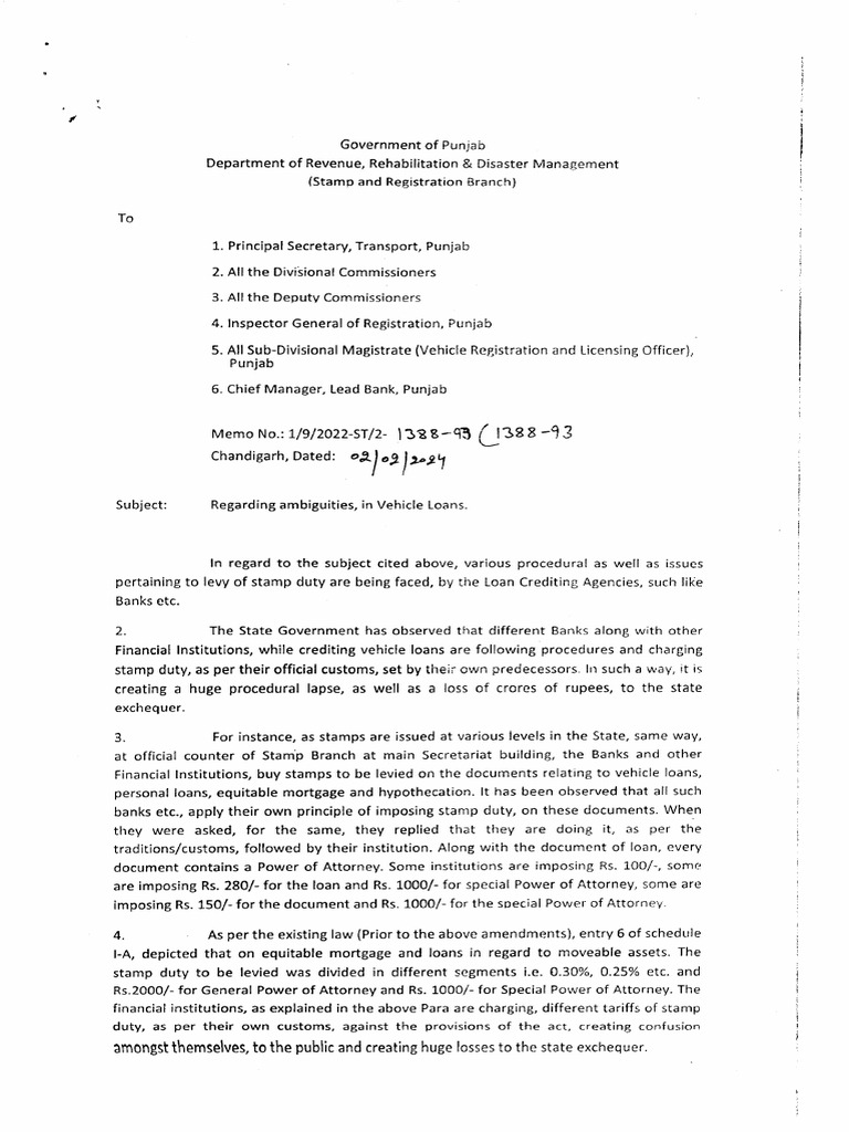 Notification DT 02-02-24 Vehicle Loan | PDF | Mortgage Law | Loans