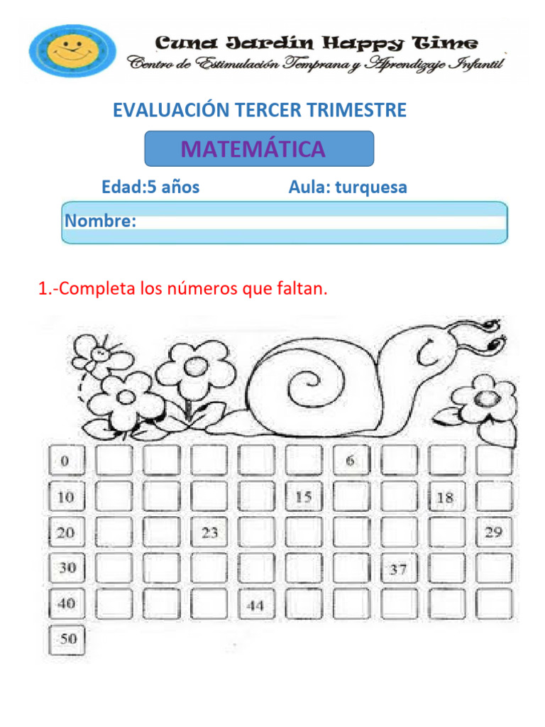 Evaluación Tercer Trimestre Matematica 2 | PDF