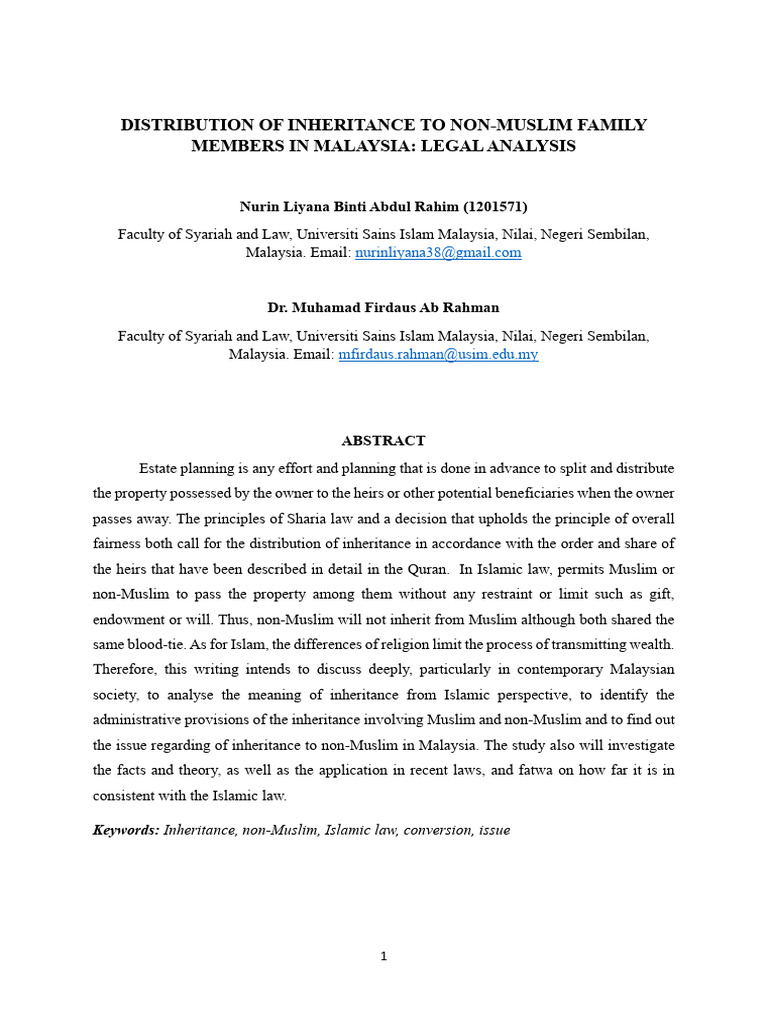 research paper | PDF | Inheritance | Sharia research paper | PDF | Inheritance | Sharia
