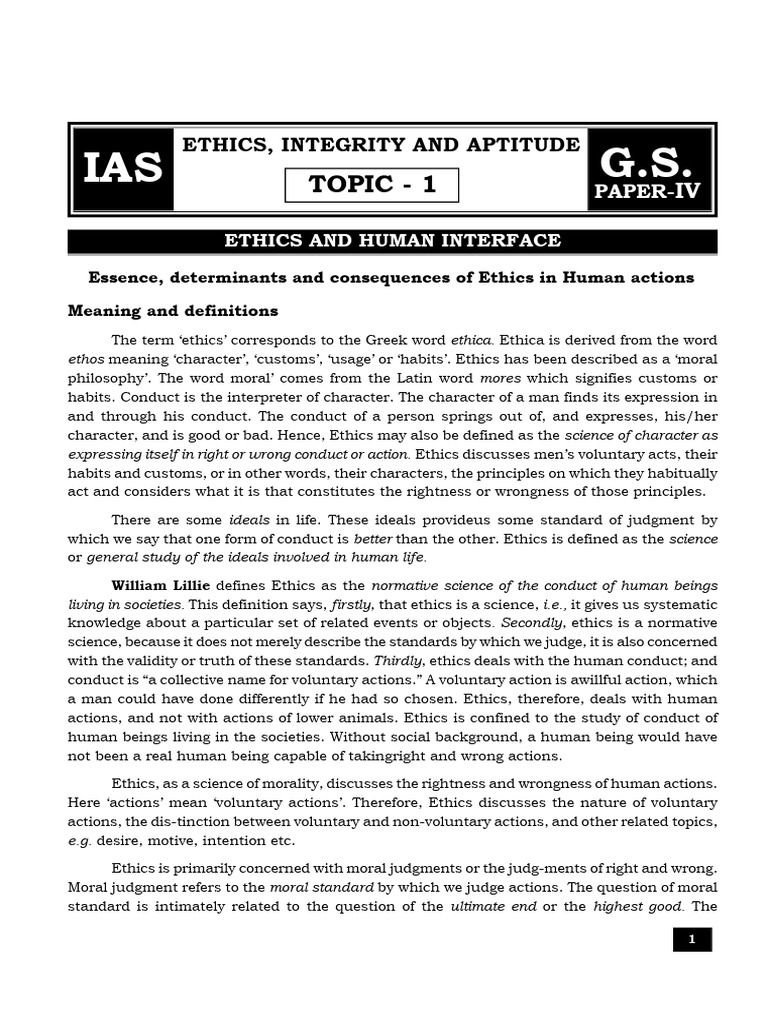 Ethics & human interface | PDF | Free Will | Morality