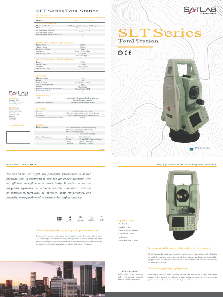 SLT Series Total Station-Brochure-EN | PDF | Optics