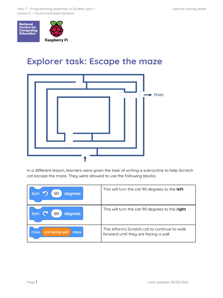 AP Resource_ Escape the maze explorer task | PDF