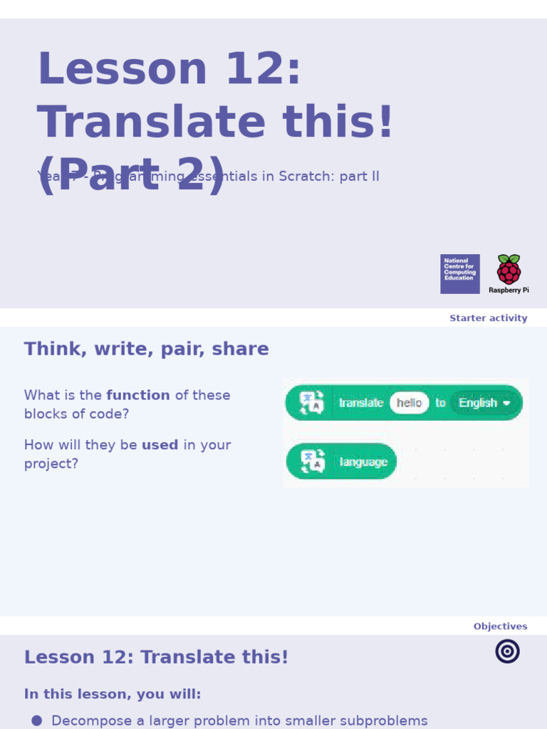 L12 Slides – Programming essentials in Scratch_ part II – Y7 | PDF