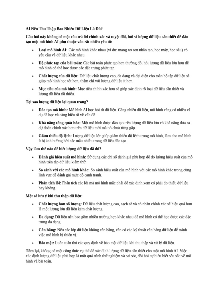 AI nên thu thập bao nhiêu là đủ.dox | PDF