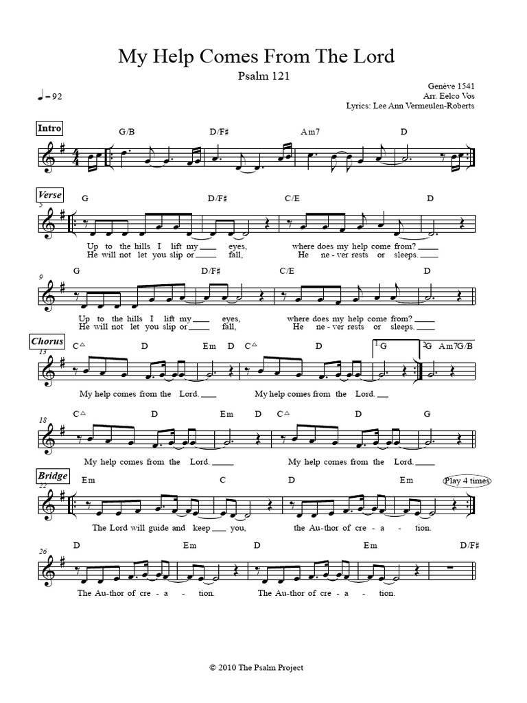 Psalm 121 - My Help Comes From The Lord | PDF