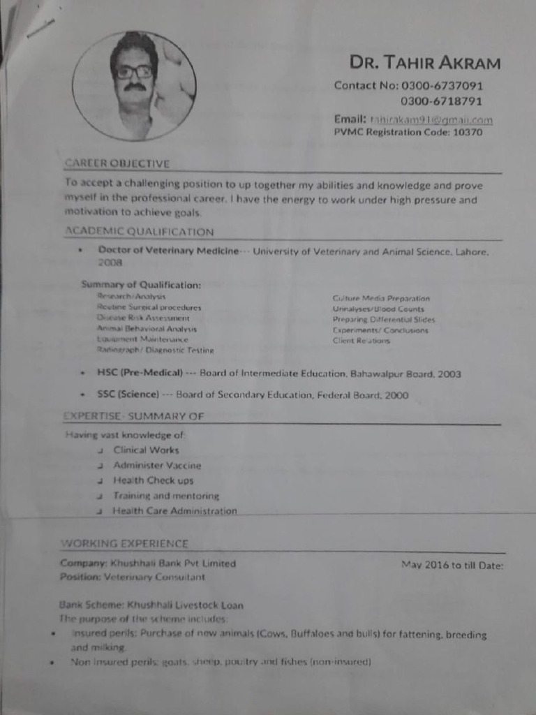 DR Tahir Akram CV | PDF