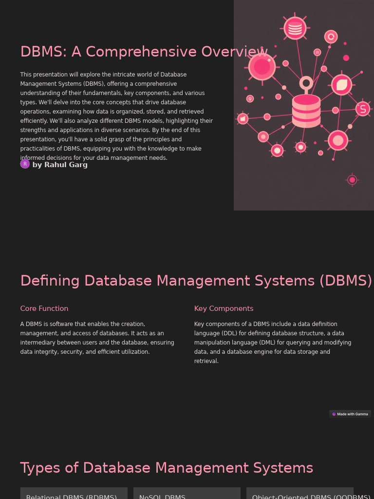 DBMS A Comprehensive Overview | PDF | Databases | Relational Database