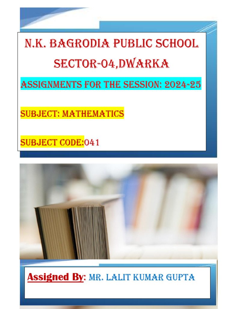 Class XII Math Assignments 2024-25 | PDF | Line (Geometry) | Linear Programming