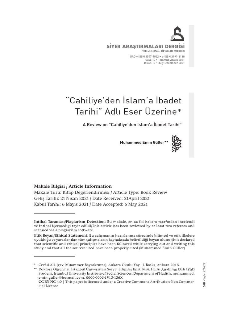 Cahiliyeden İslam'a Ibadet Tarihi | PDF