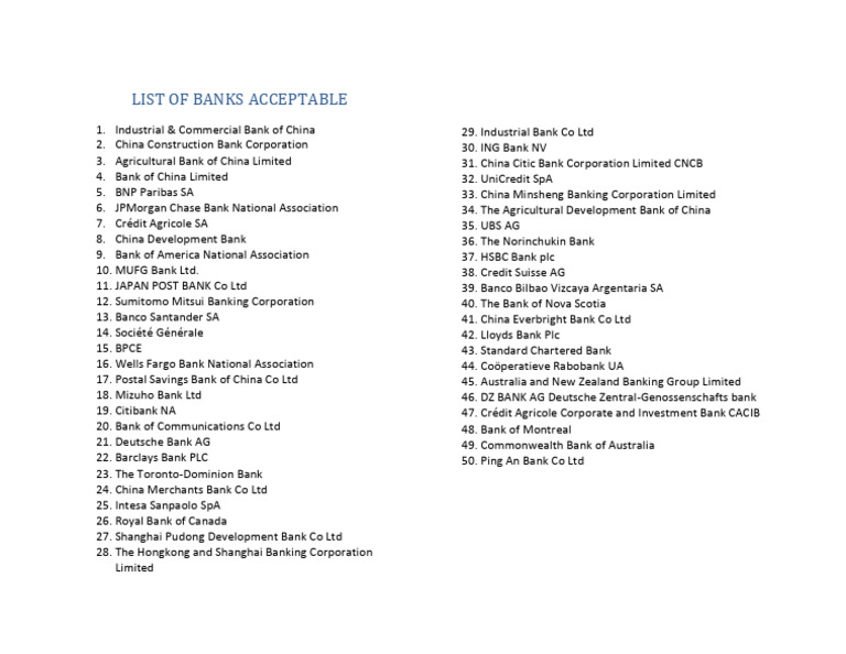 Top 50 Banks Worldwide 2023 | PDF