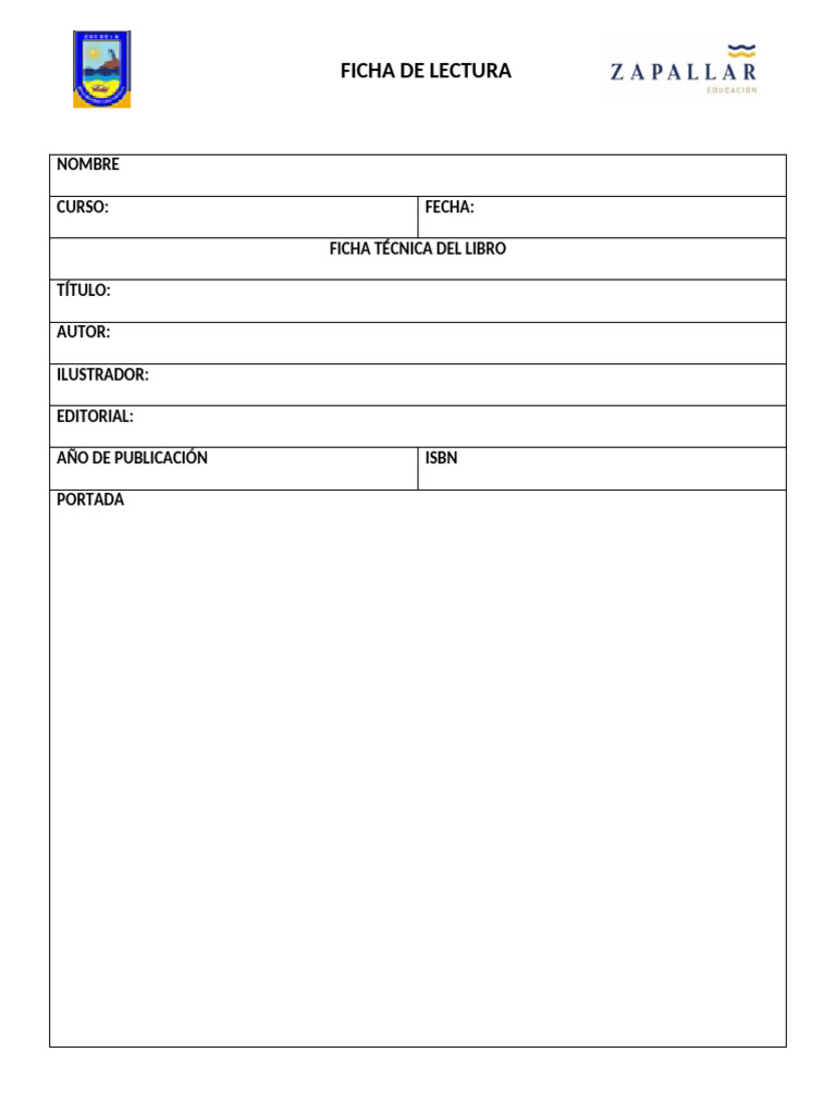 Ficha Lectura 1° A 5° BÁSICO | PDF
