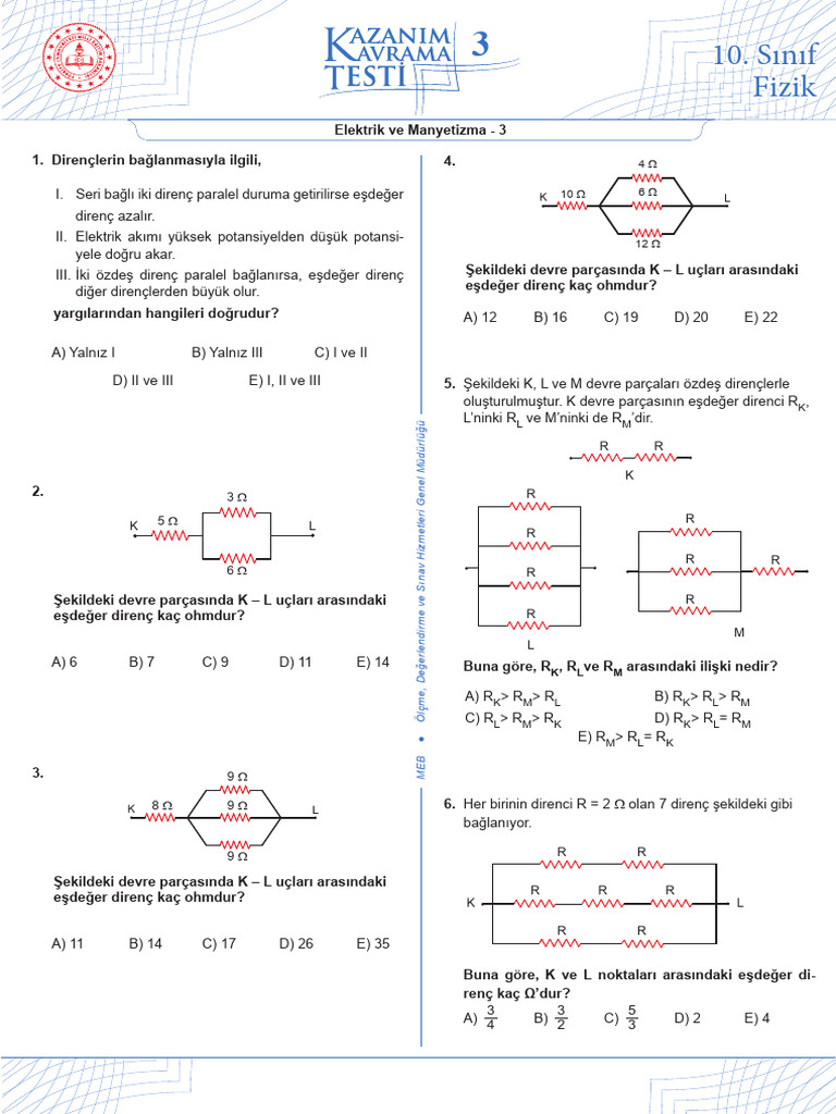 Sınıf Fizik Fizik | PDF