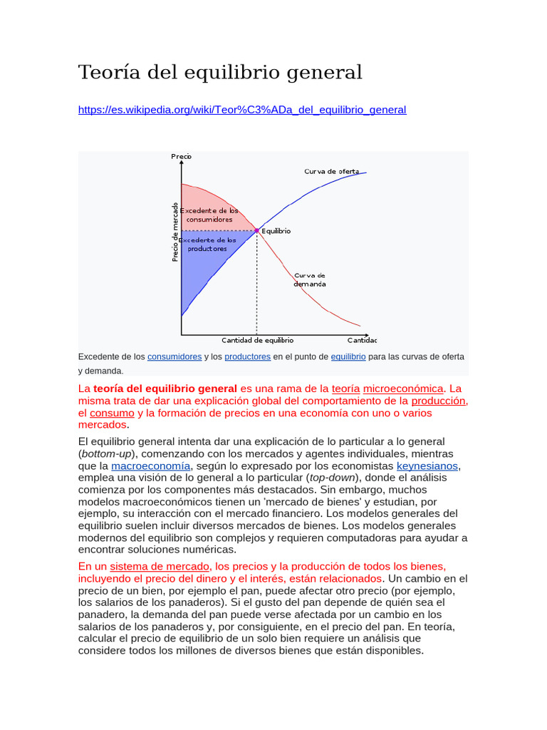 16. TEORIA DEL EQUILIBRIO GENERAL | PDF | Teoría del equilibrio general ...