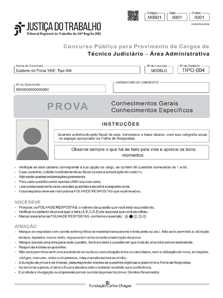 Prova - TRT 20 - Tjaa | PDF