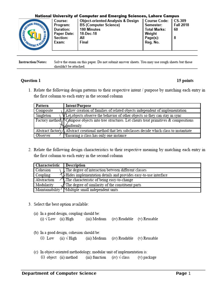 2018 - Final Solution - Fall - SDA | PDF | Method (Computer Programming) | Class (Computer ...
