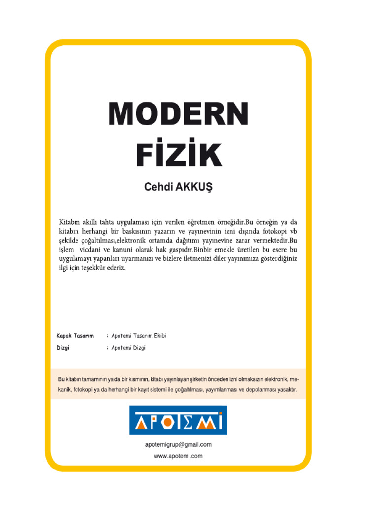 Apotemi - Modern Fizik Fasikülü | PDF