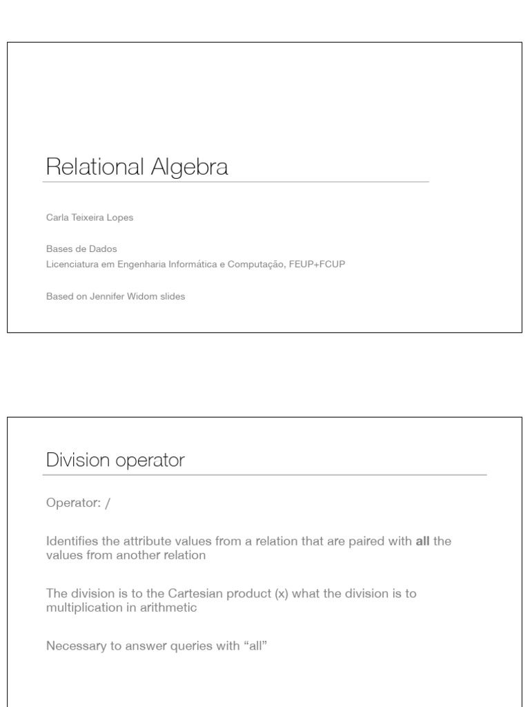 07.RelationalAlgebra-II | PDF | Data Model | Mathematical Analysis 07.RelationalAlgebra-II | PDF | Data Model | Mathematical Analysis