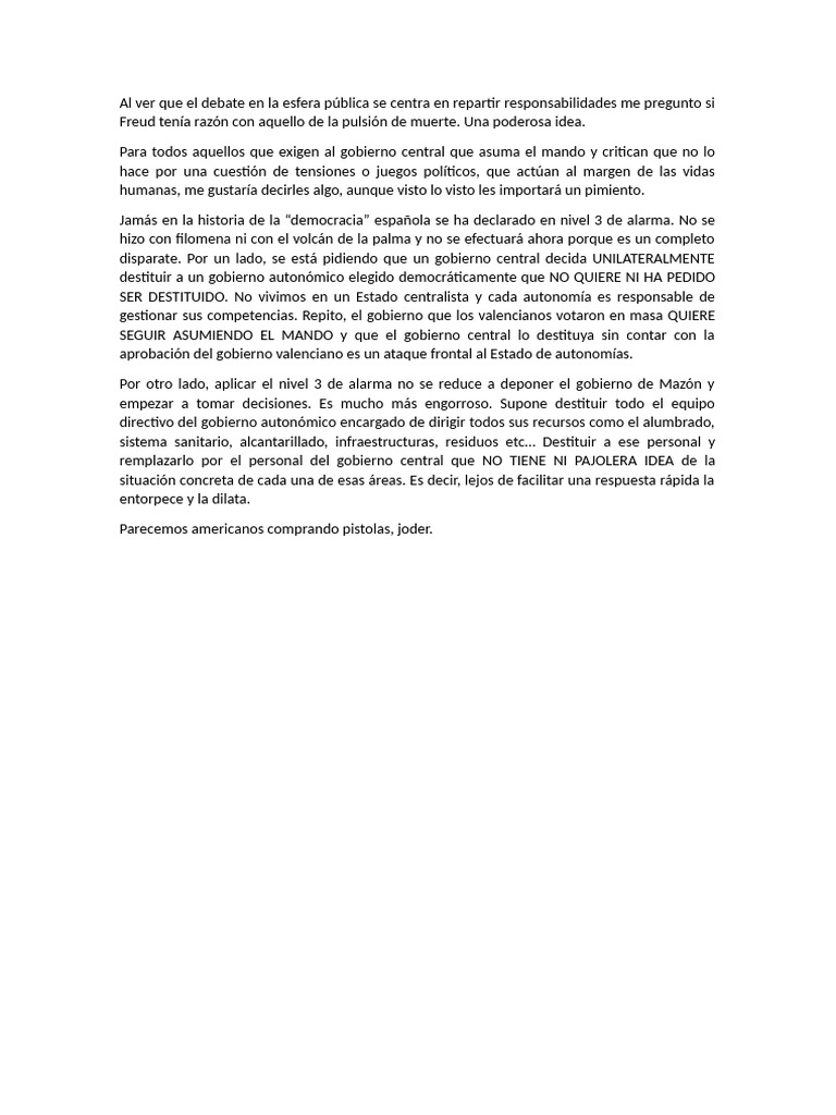 Al Ver Que El Debate en La Esfera Pública Se Centra en Repartir ...