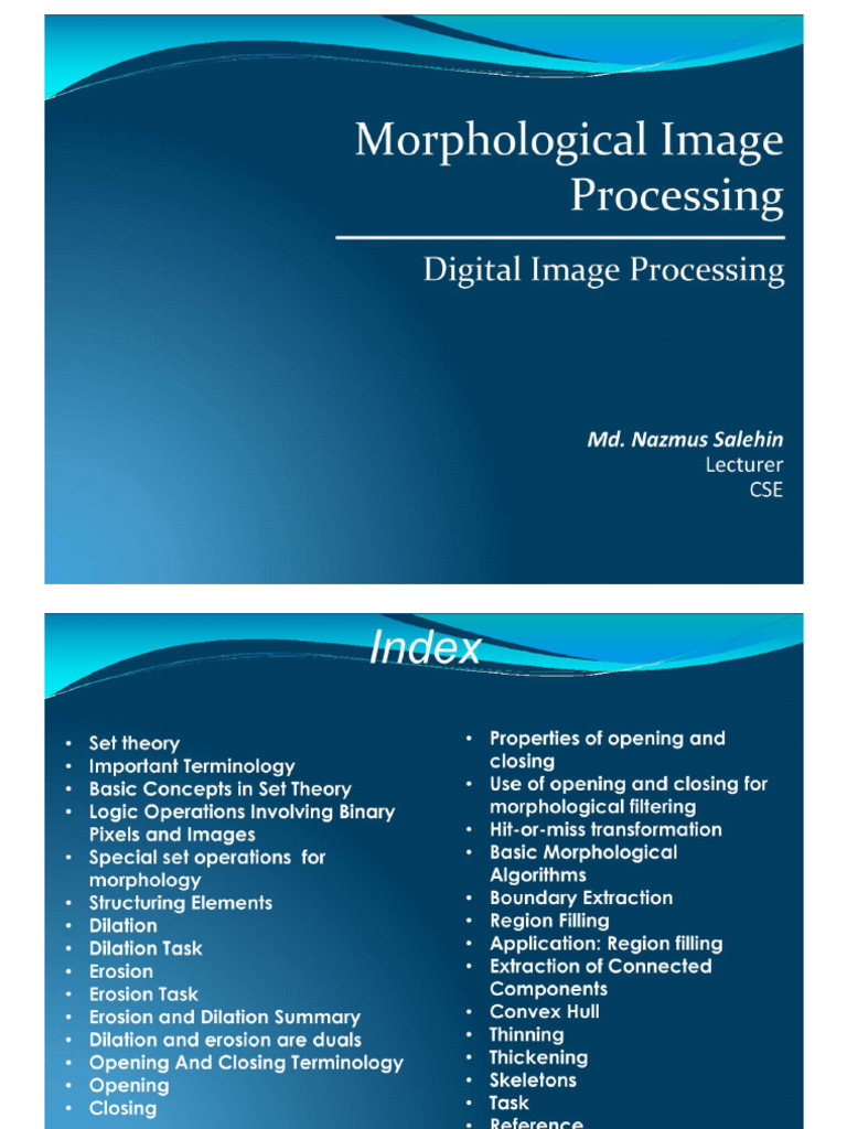 Morphological Image Processing - Students | PDF
