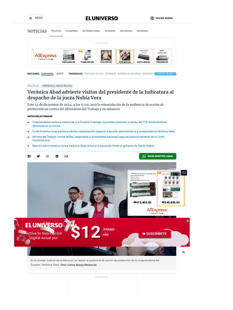 Ejemplo de Noticia 2 | PDF | Juez | Ecuador