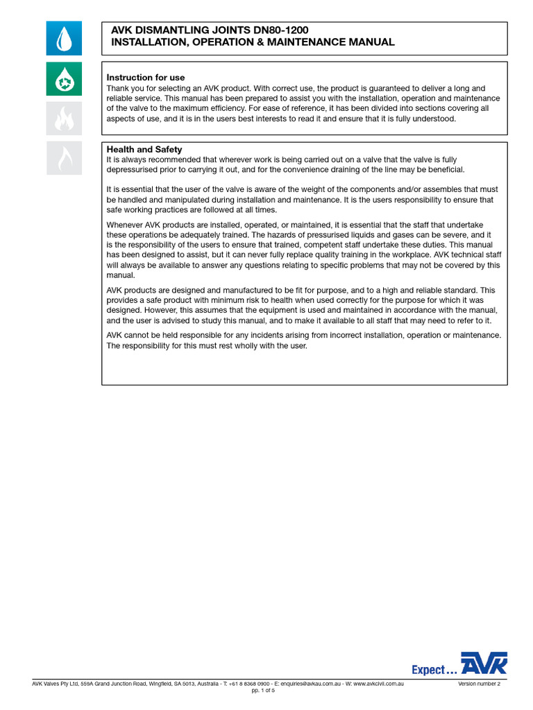 S265 Dismantling Joint IOM Manual | PDF | Valve | Nut (Hardware)