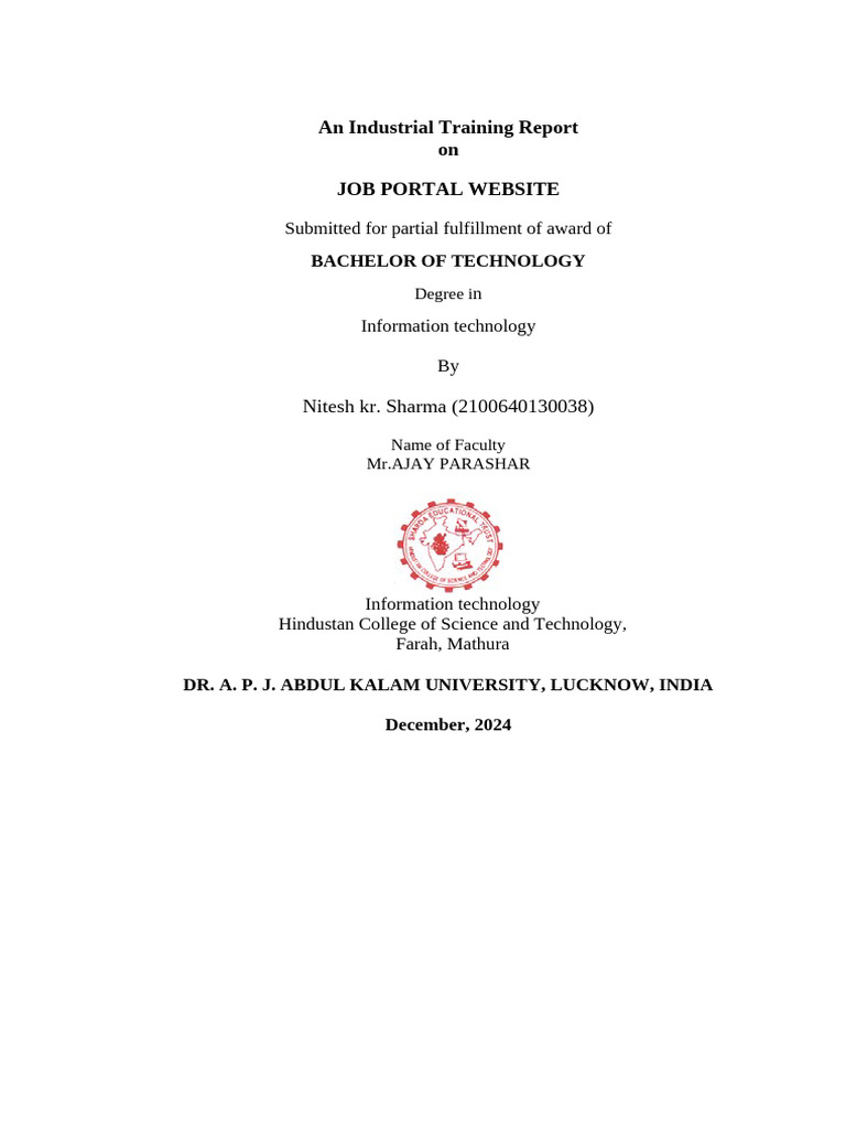 Internship_Project_Report_Template[1] | PDF