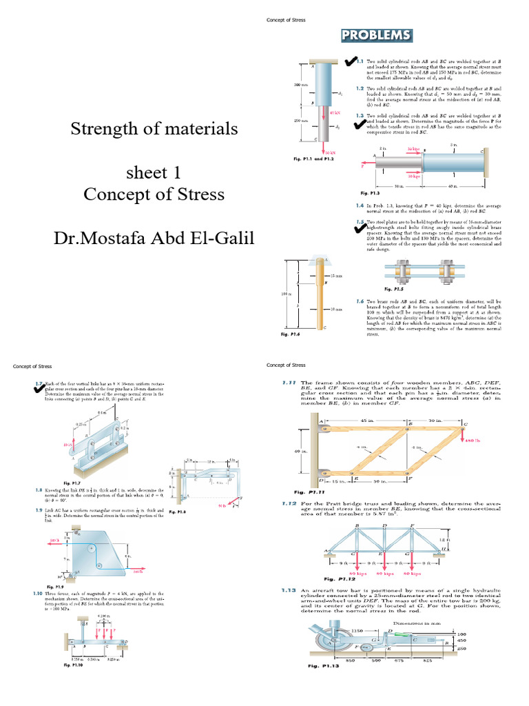 Sheet One (Strength of Materials) | PDF