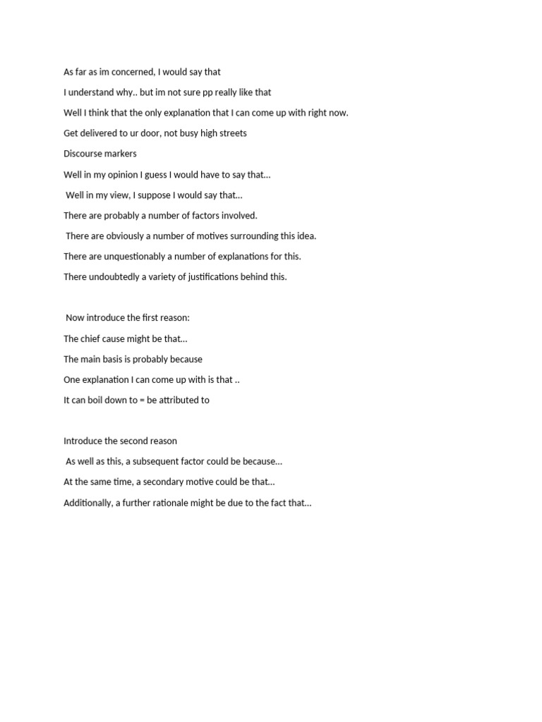 Discourse Markers and Explanations | PDF