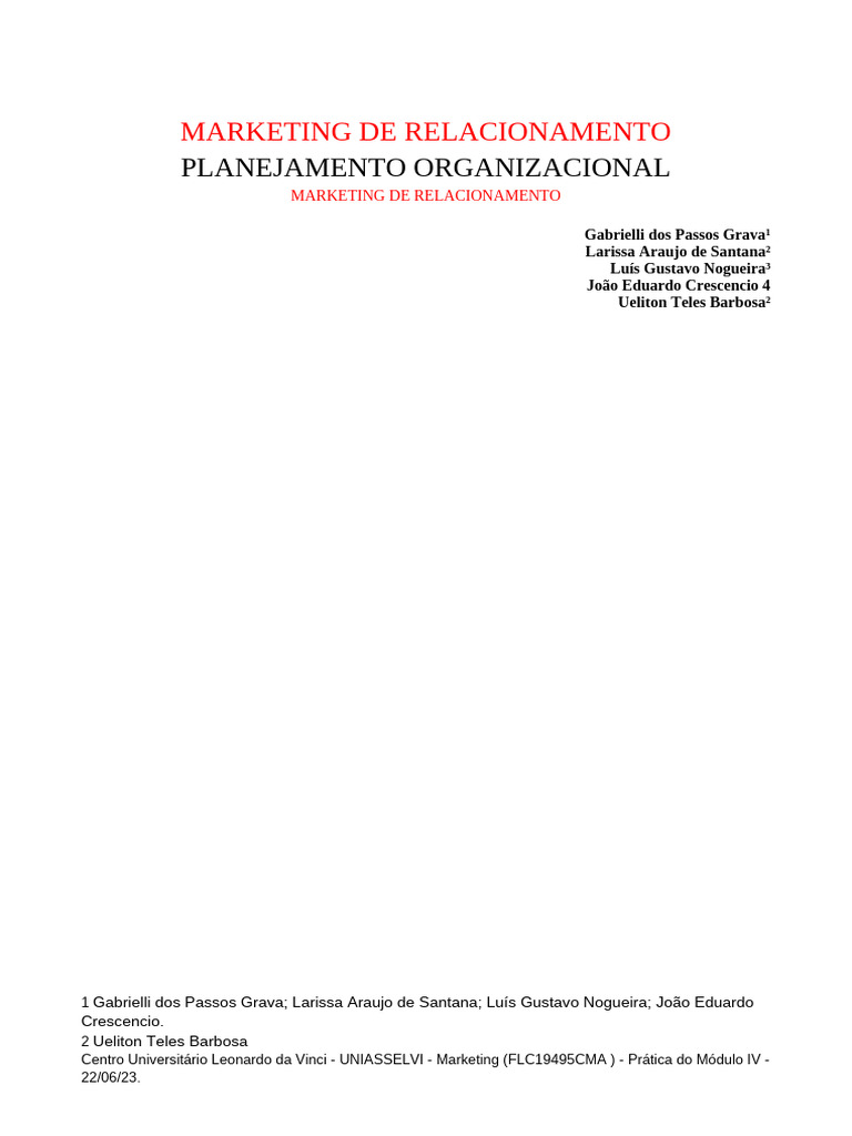 MODELO TRABALHO PAPER Seminário Interdisciplinar CRM em B2B (CMA101 ...