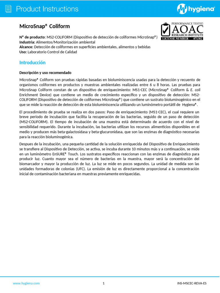 Microsnap-Coliform - E-Coli-Enrichment - Detection-Device-Instructions ...