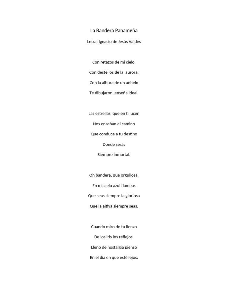 Marcha La Bandera Panameña | PDF