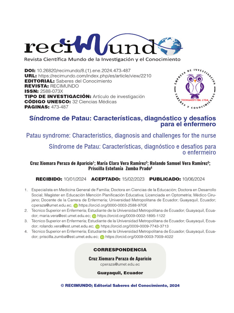 Síndrome de Patau La Trisomía 13 | PDF | Medicina | Especialidades Medicas