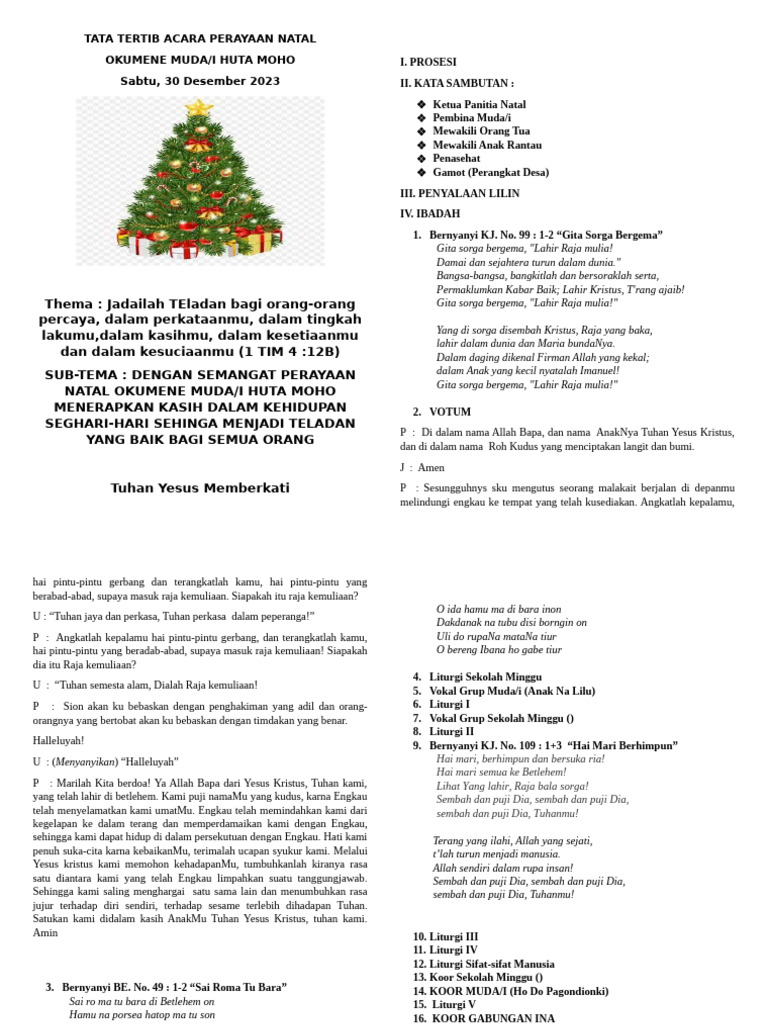 Tata Tertib Acara Perayaan Natal 2 | PDF