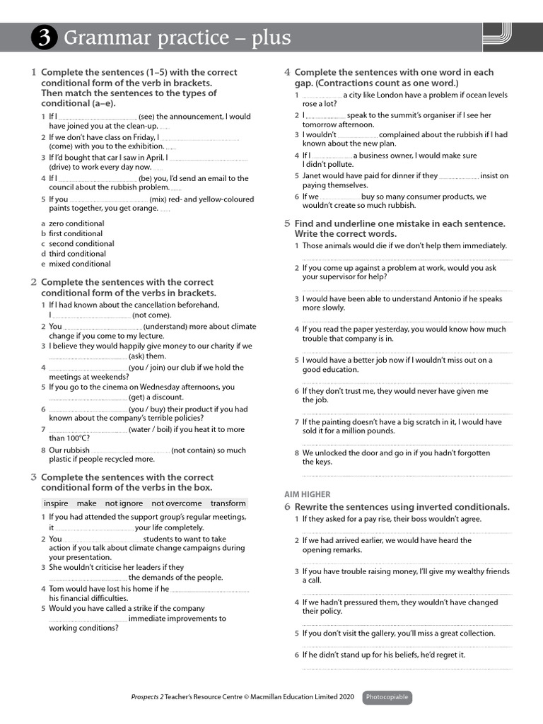 PR2 U03 Grammar Practice Plus | PDF