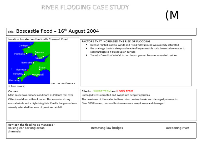 Boscastle Case Study Sheet | PDF