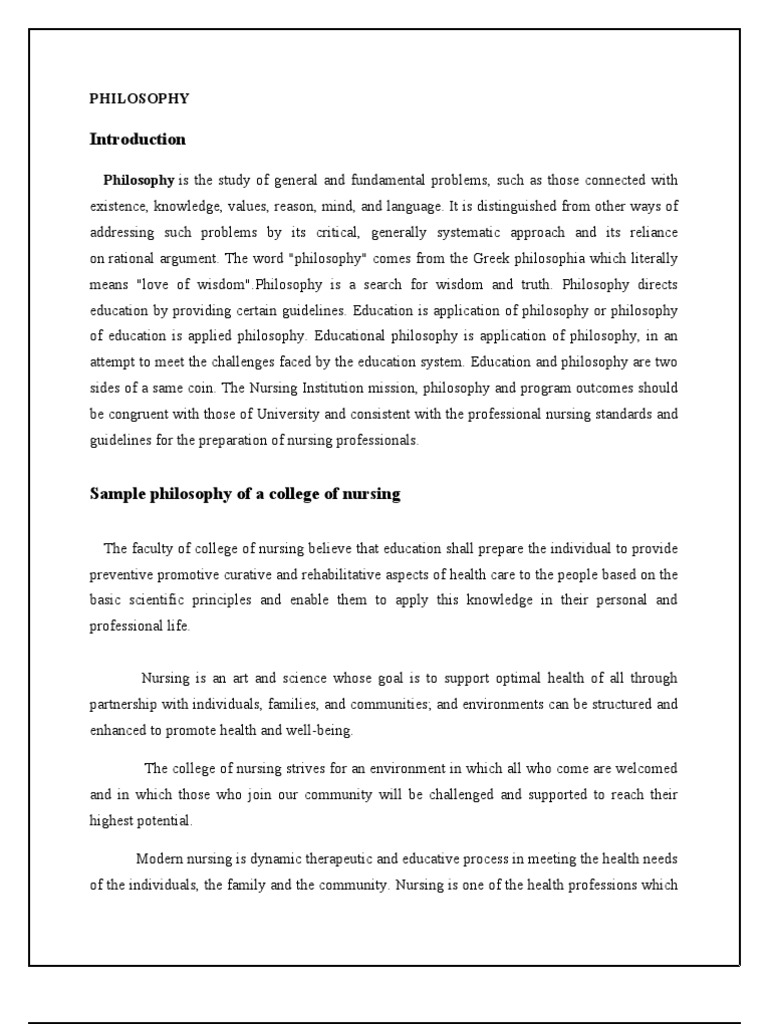 Nursing Philosophy, Aims & Objectives | PDF | Nursing | Health Care