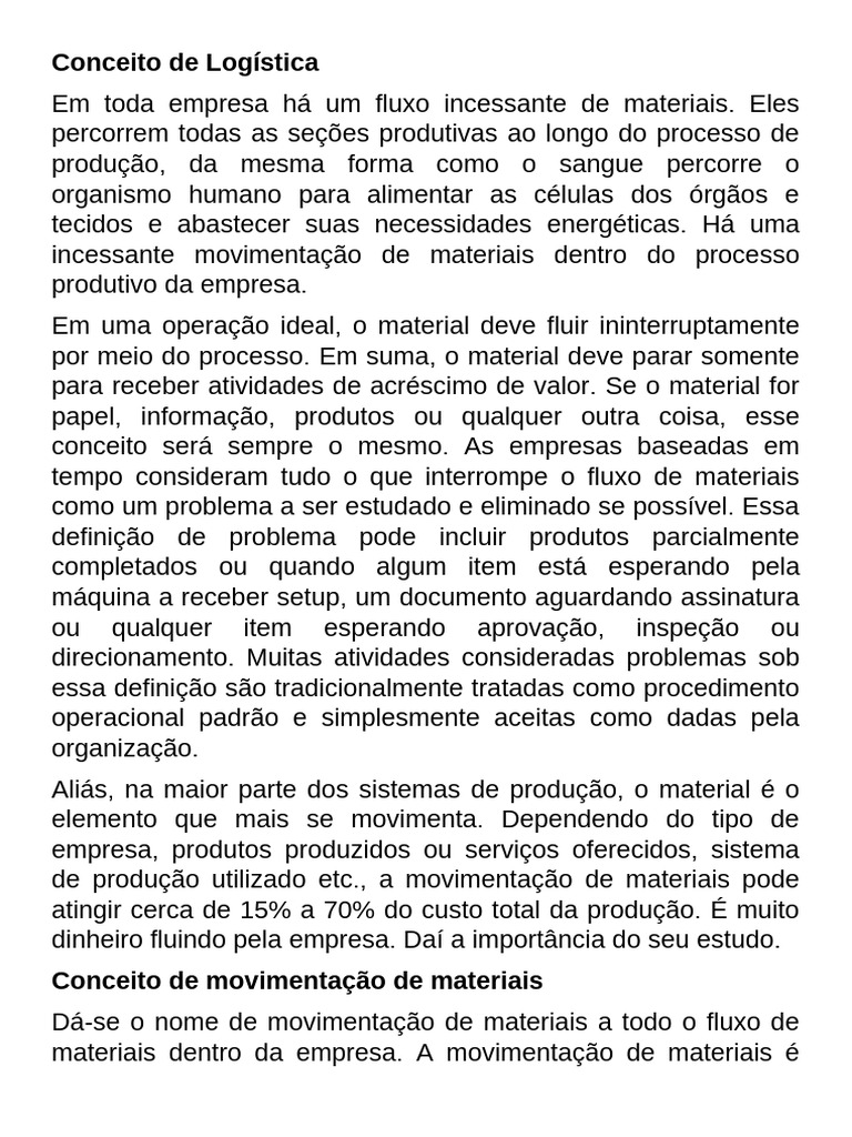 1.5 Conceito de Logística | PDF | Despesa | Logística
