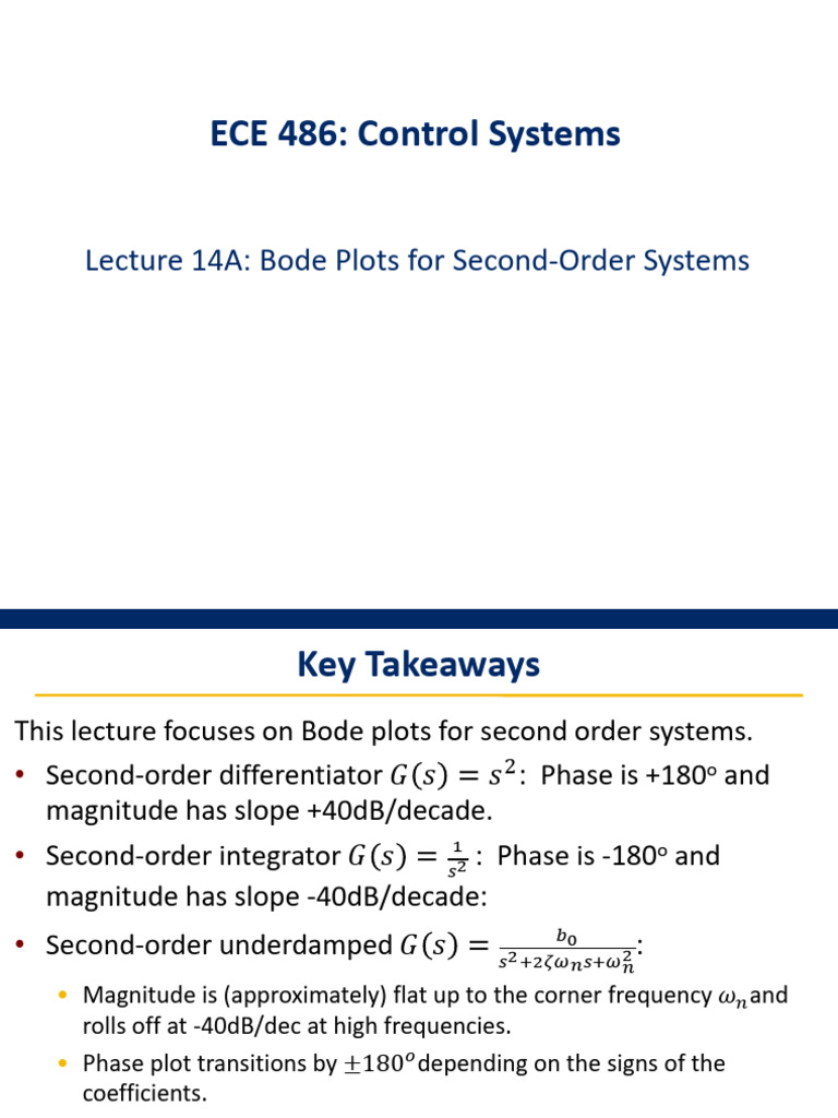 BodePlots SecondOrder. Systems | PDF | Damping | Resonance