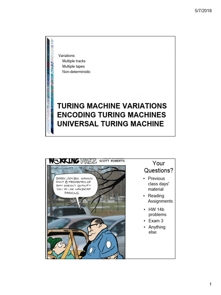 Day33 TM-Variations UniversalTM | PDF | Syntax (Logic) | Computer Science