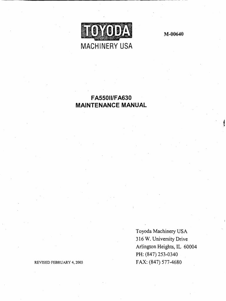 M00640 MAINTENANCE MANUAL FOR FA450-FA550-FA630 W16i | PDF