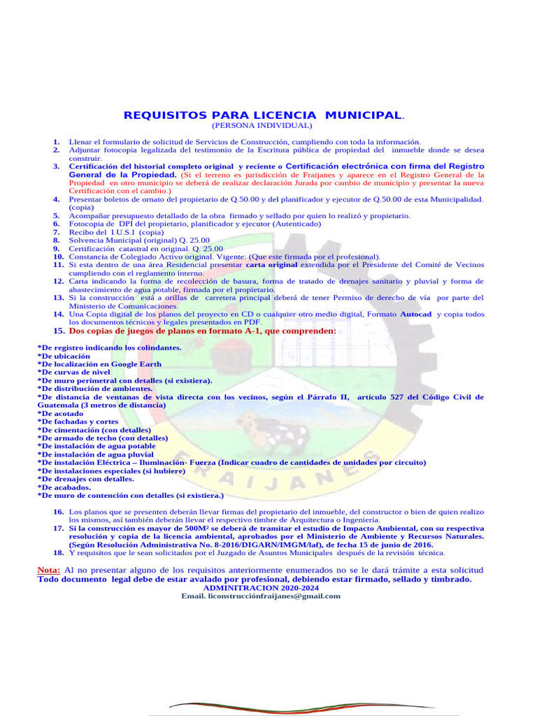 Requisitos Para Vivienda Particular (Individual) | PDF